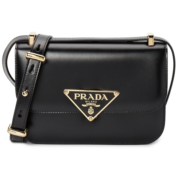 Prada | Bags | Prada Triangle Logo Shoulder Bag Black | Poshmark